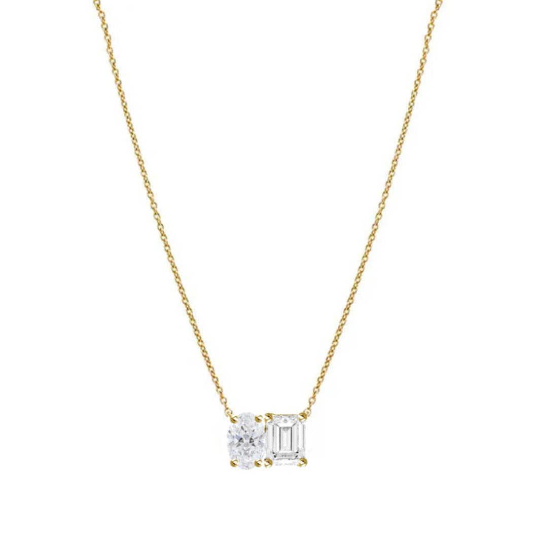 Anaeli Oval and Emerald Cut Diamond Necklace – FAÏA Fine Jewelry